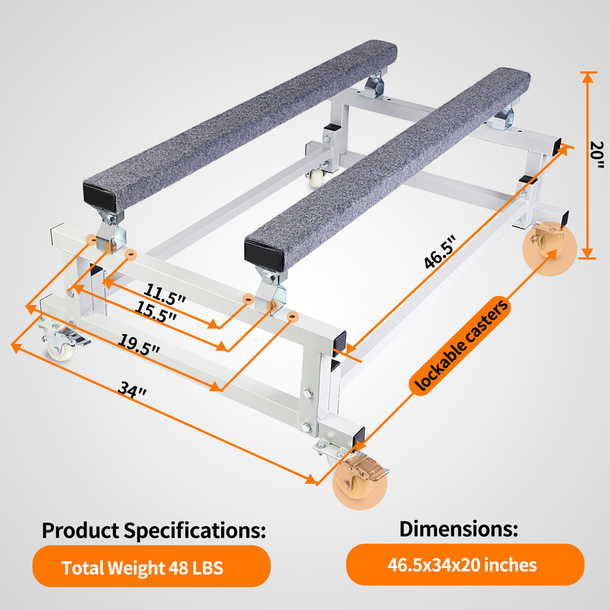 Watercraft PWC Dolly Jet Ski Stand Storage Cart 1000 LBS Capacity Trai ...